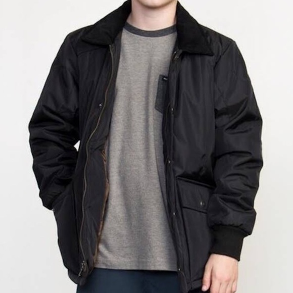 RVCA | Jackets & Coats | Rvca Black Nylon Ruffians Jacket Field Jacket ...